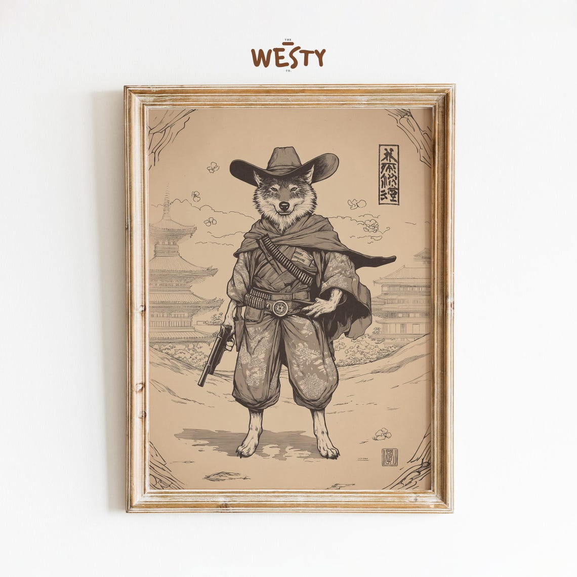 Lone Wolf Ronin Samurai Western Fusion Edo Gunslinger Poster Art Print ...