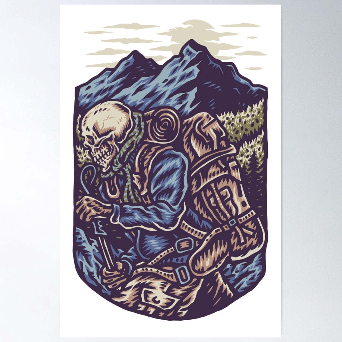 Lonely Hiking Poster Wall Art, Modern Wall Decor For Living Room ...