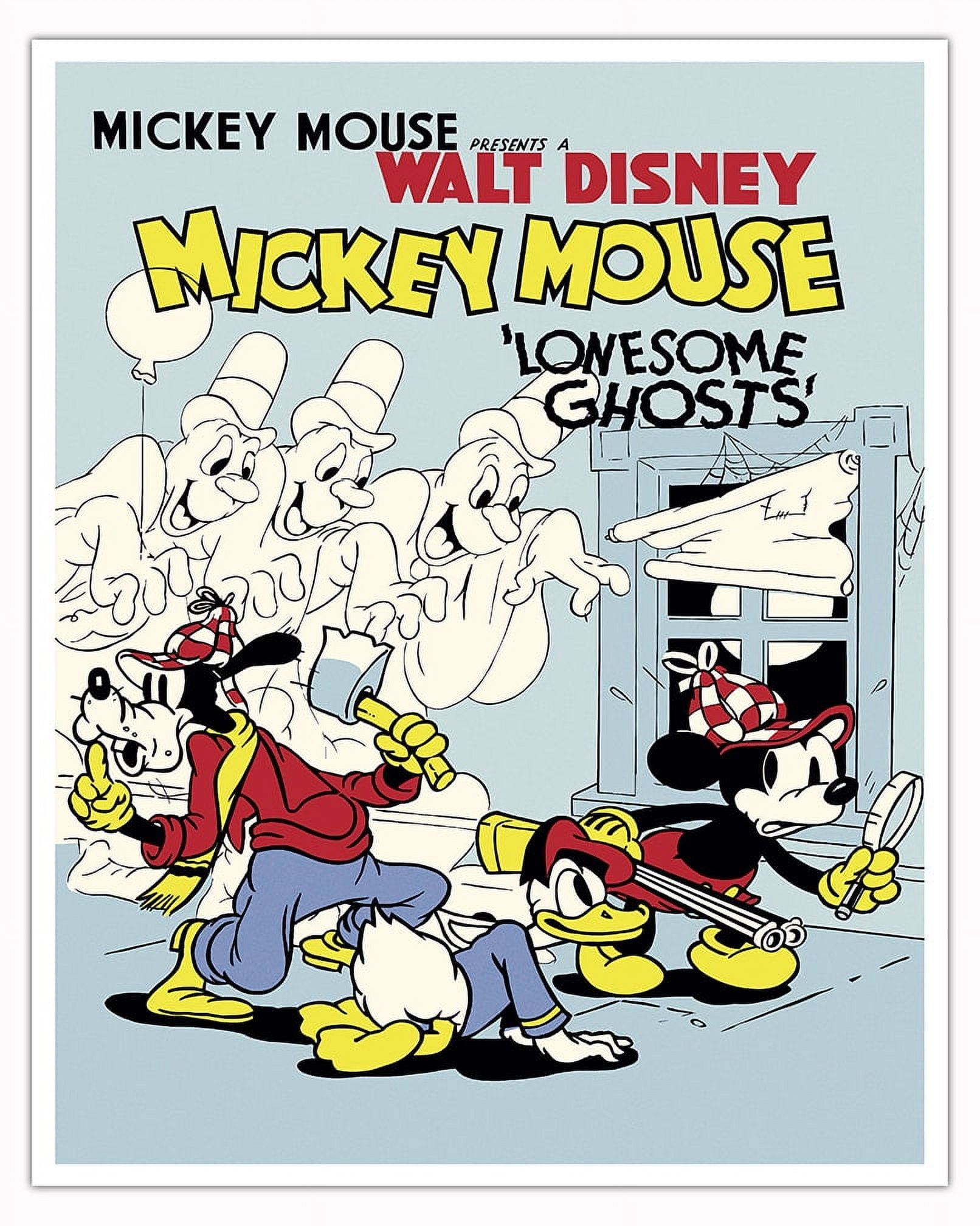 Lonesome Ghosts - Starring Mickey Mouse - Vintage Film Movie Poster c ...
