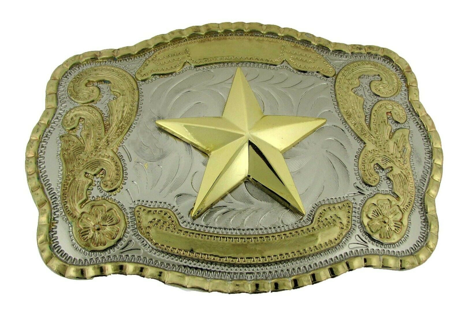 Lonestar Jumbo Two-Tone Belt Buckle Western Cowboy Texas Style Rodeo ...