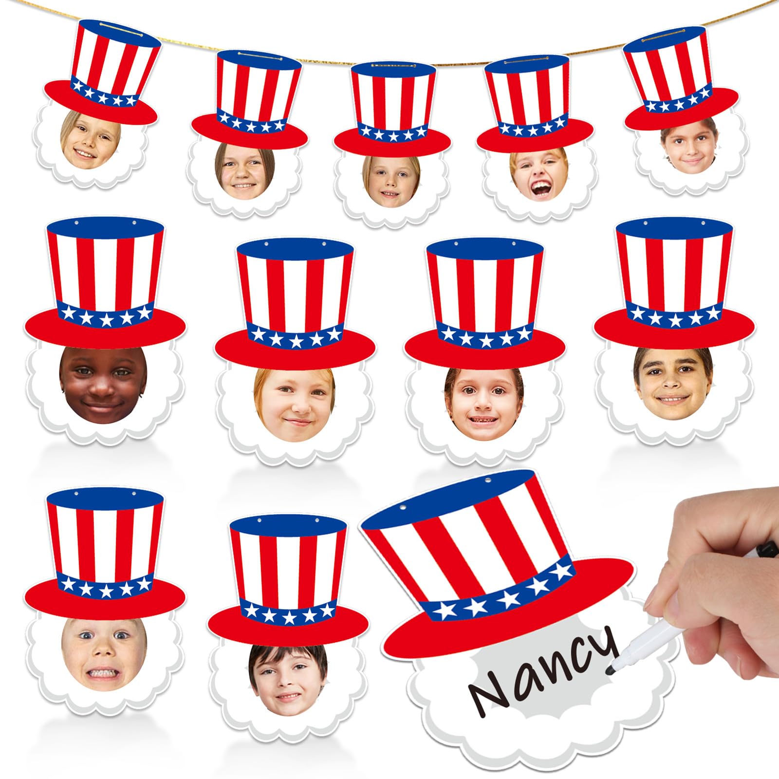 Lonfliness 80Pcs Patriotic Hat Cutout 4th of July Hat Bulletin Board ...