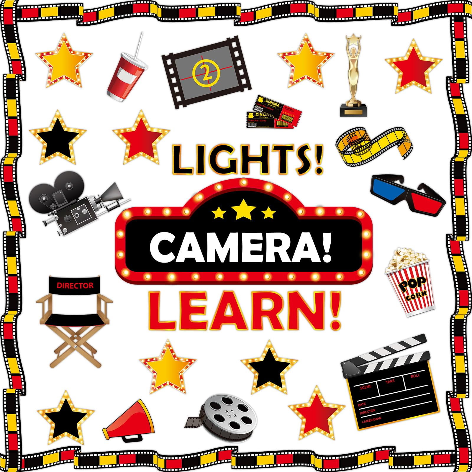 Lonfliness Movie Night Bulletin Board Classroom Decoration Set ...