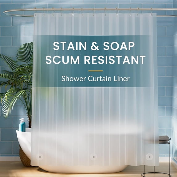 Long 72 x 78 Inch Frosted Waterproof PEVA Shower Curtain Liner with ...
