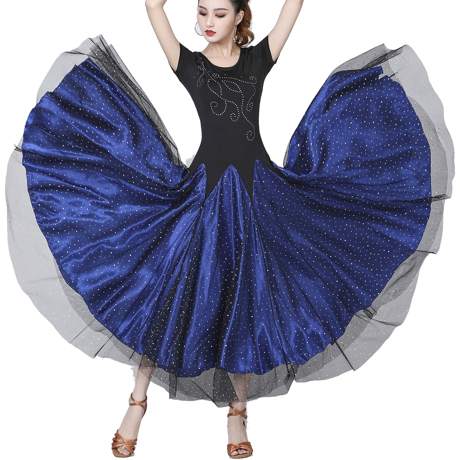 Long A-line Modern Dance Practice Ballroom Clothes Dresses Gown ...