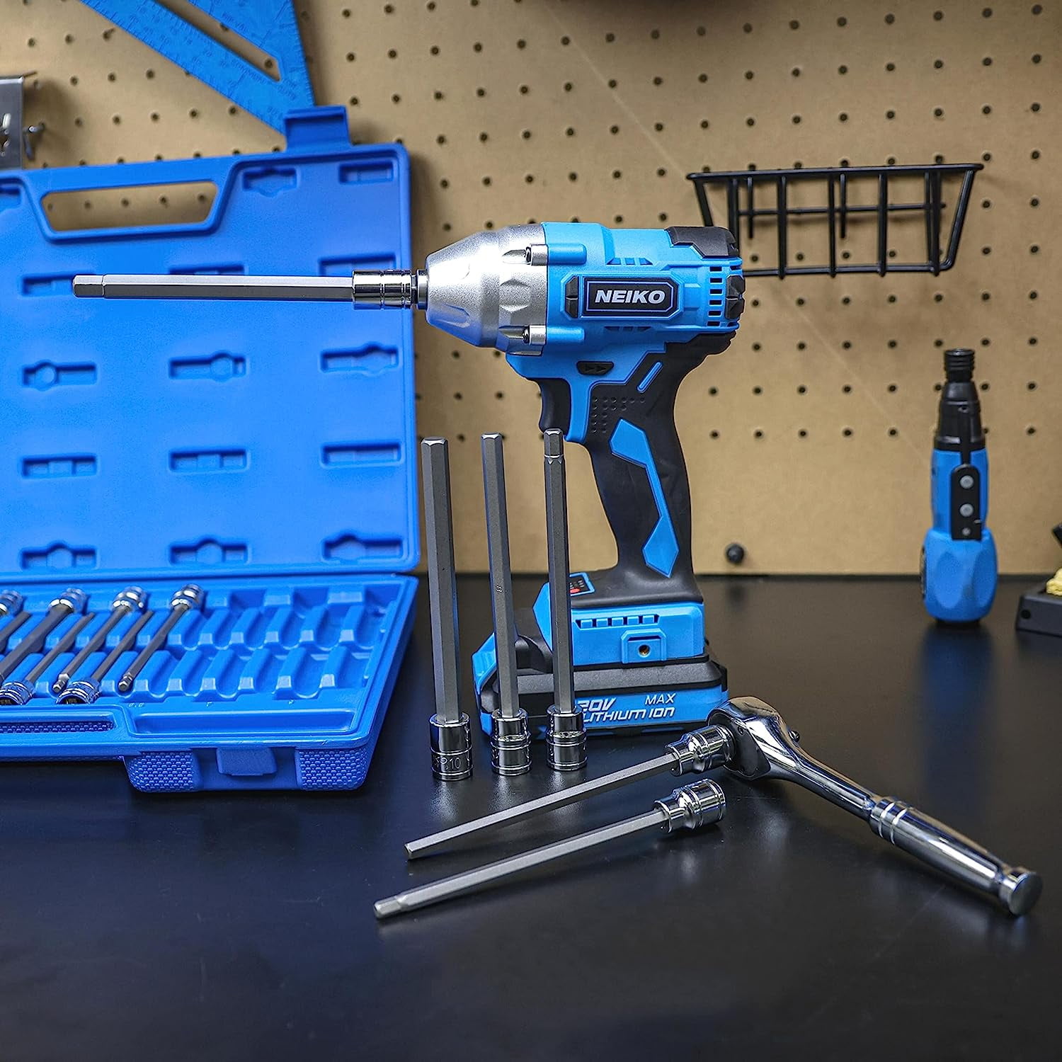 Long Allen Hex Bit Socket Set, 18 Piece SAE & Metric, 3/8 Drive, 6 ...