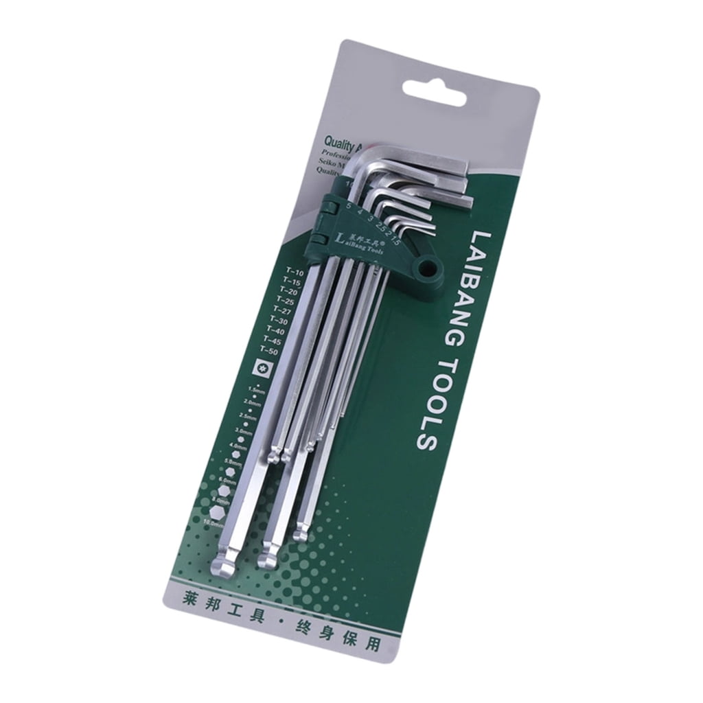 Long Arm Hexagon Spanner Kit With 90 Degree Angled Head Construction ...