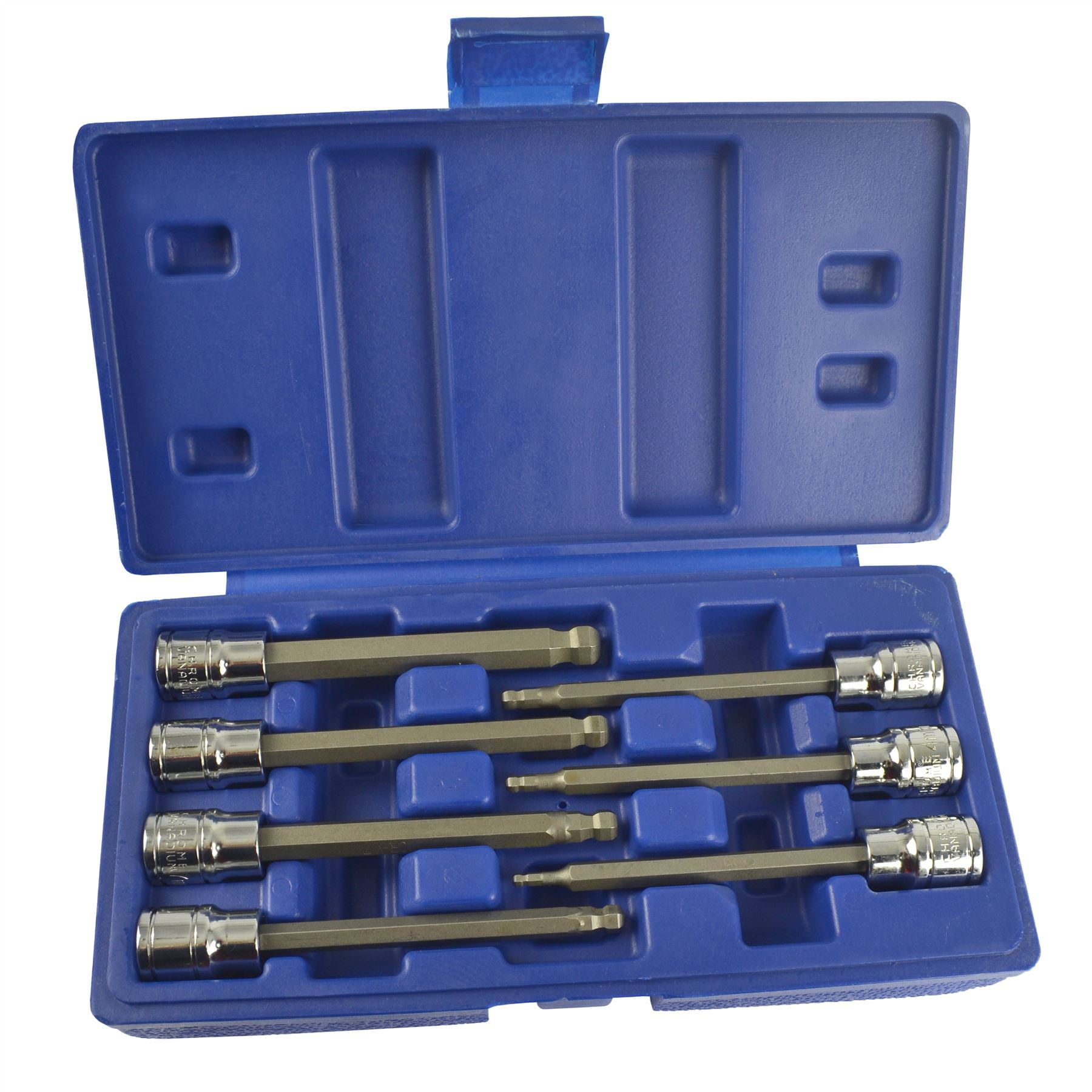 Long Ball Ended Hex Allen Key Socket Bit Set 3/8" Drive 3mm - 10mm ...