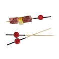 Long Bamboo Pick with Black End, Red Bead Case of 100, PacknWood ...