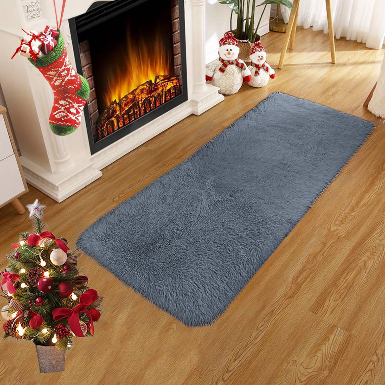 Long Bathroom Runner Rug 15.7x31.5 Non Slip Fluffy Long Bath Mat for ...