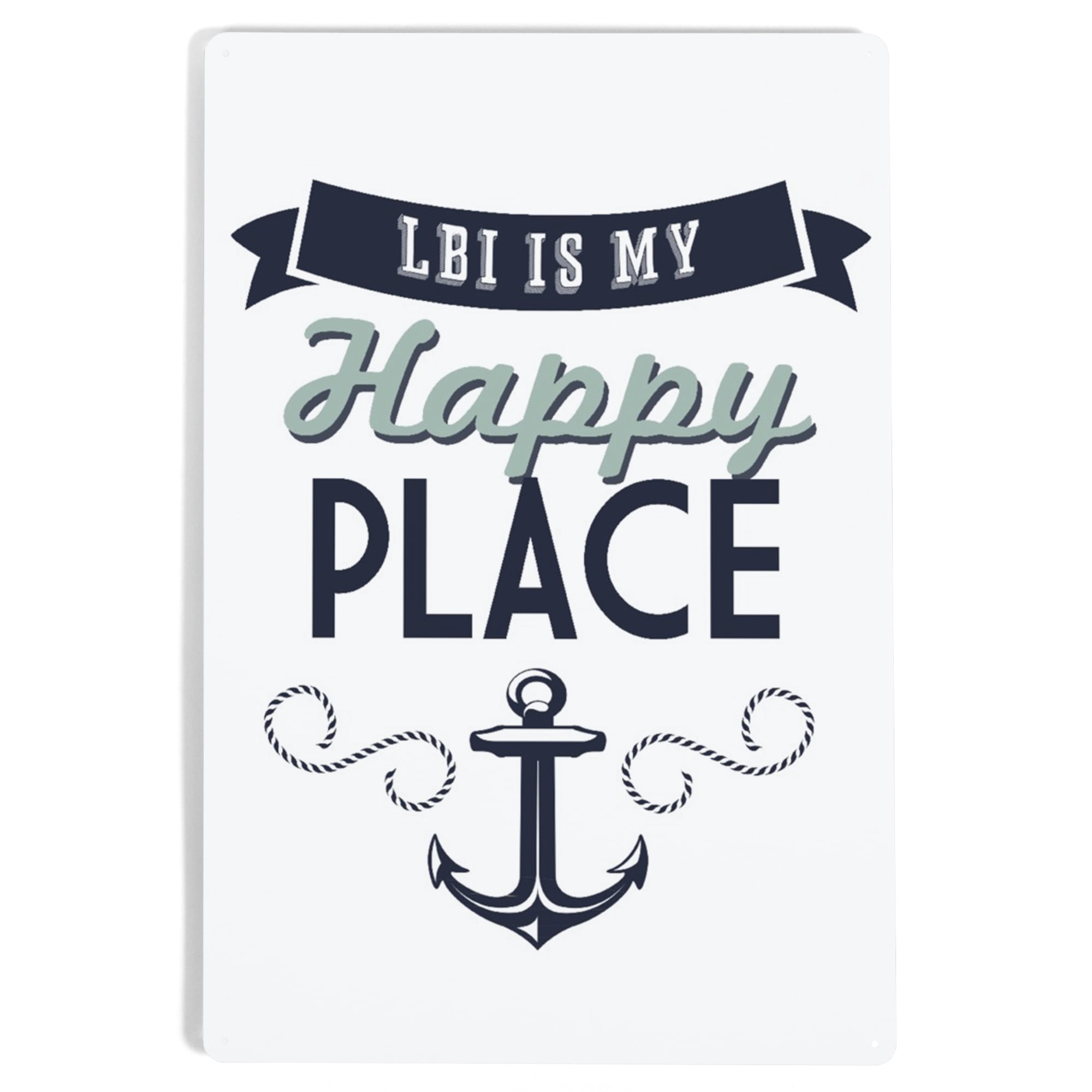 Long Beach Island, New Jersey, LBI Is My Happy Place (Blue on White ...