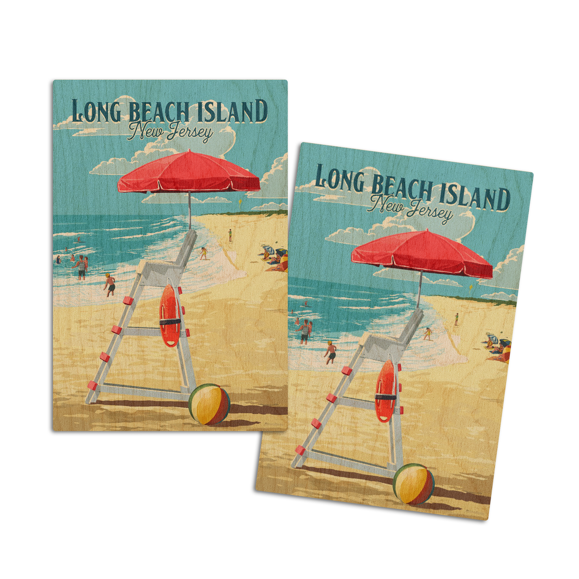 Long Beach Island, New Jersey, Lifeguard Stand (4x6 Birch Wood ...