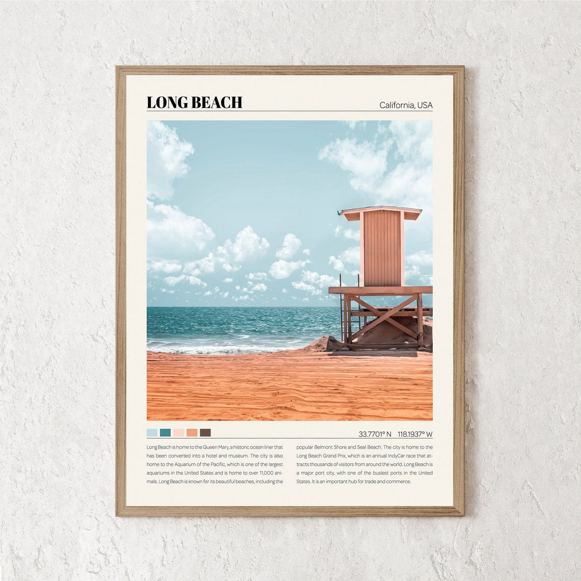 Long Beach Print, Long Beach Wall Art, Long Beach Poster, Long Beach ...
