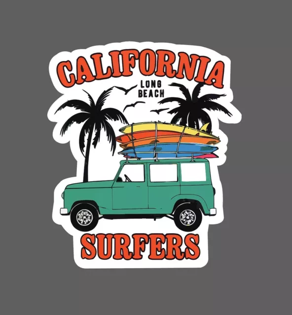 Long Beach Surfers Sticker Cali Waterproof Sticker Phone Decal Water ...