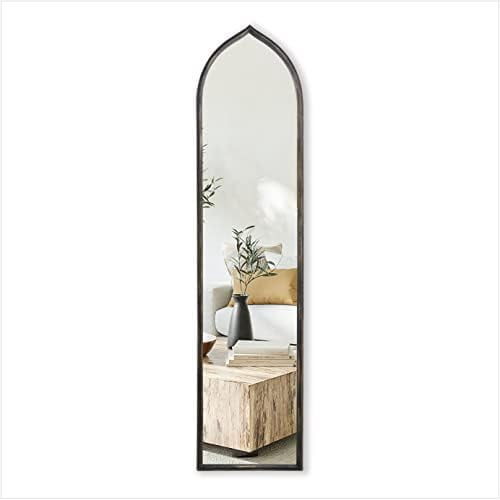Long Black Arched Mirror, Decorative Hanging Tall Mirror,Long Skinny ...