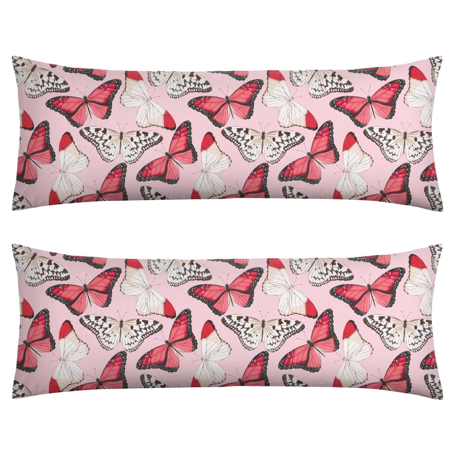 Long Body Pillow Case 20x54 - Fantasy Butterfly and Floral Print ...