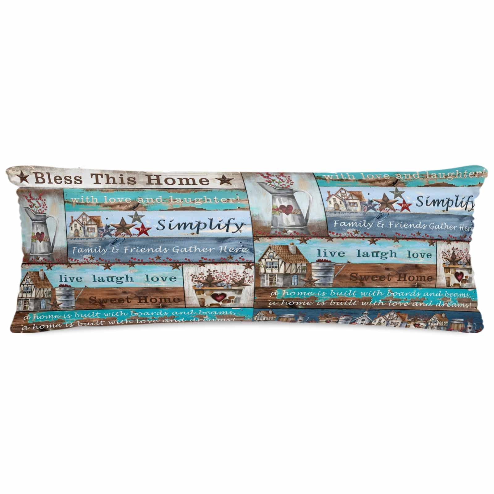 Long Body Pillowcase, American Country Berry Wood Grain Silk Pillow ...