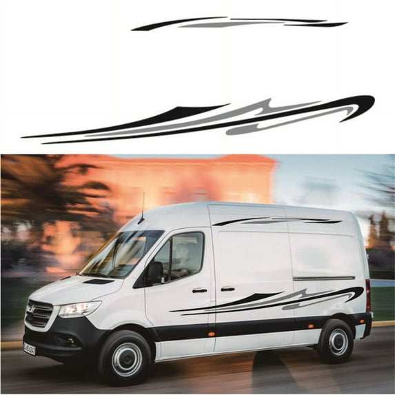Long Body Stripe Graphic Sticker Decals For Mercedes Sprinter Ford ...