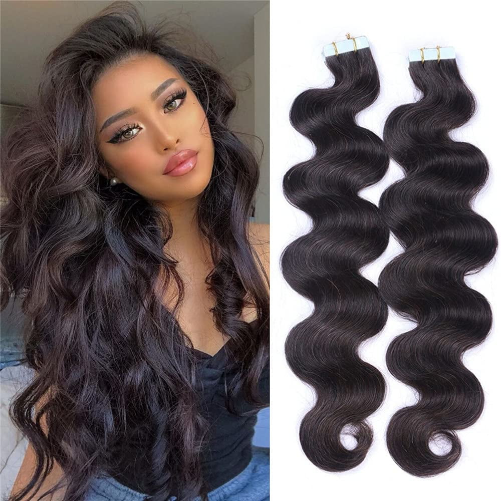 Long Body Wave Tape in Human Hair Extension Brazilian Remy Skin ...