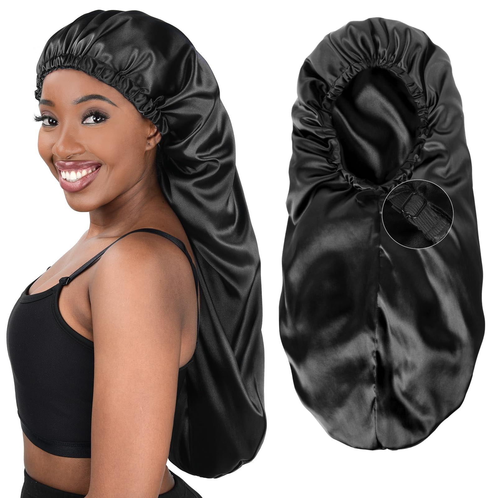 Long Bonnet Braid Bonnets for Sleeping Satin Bonnet Silk Bonnet Hair ...