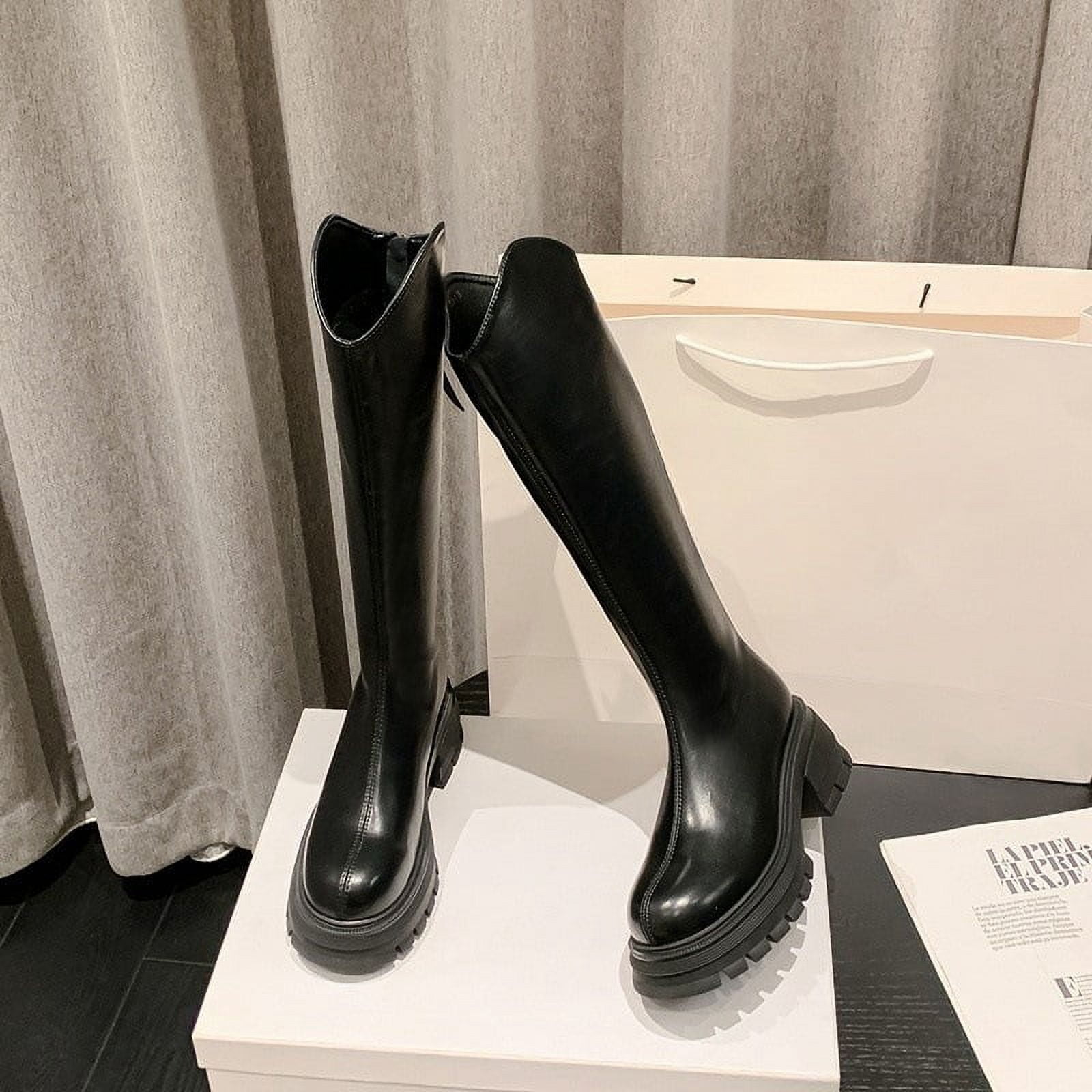 Long Boots Female 2024 Winter New below the Knee Small Leather Boots ...