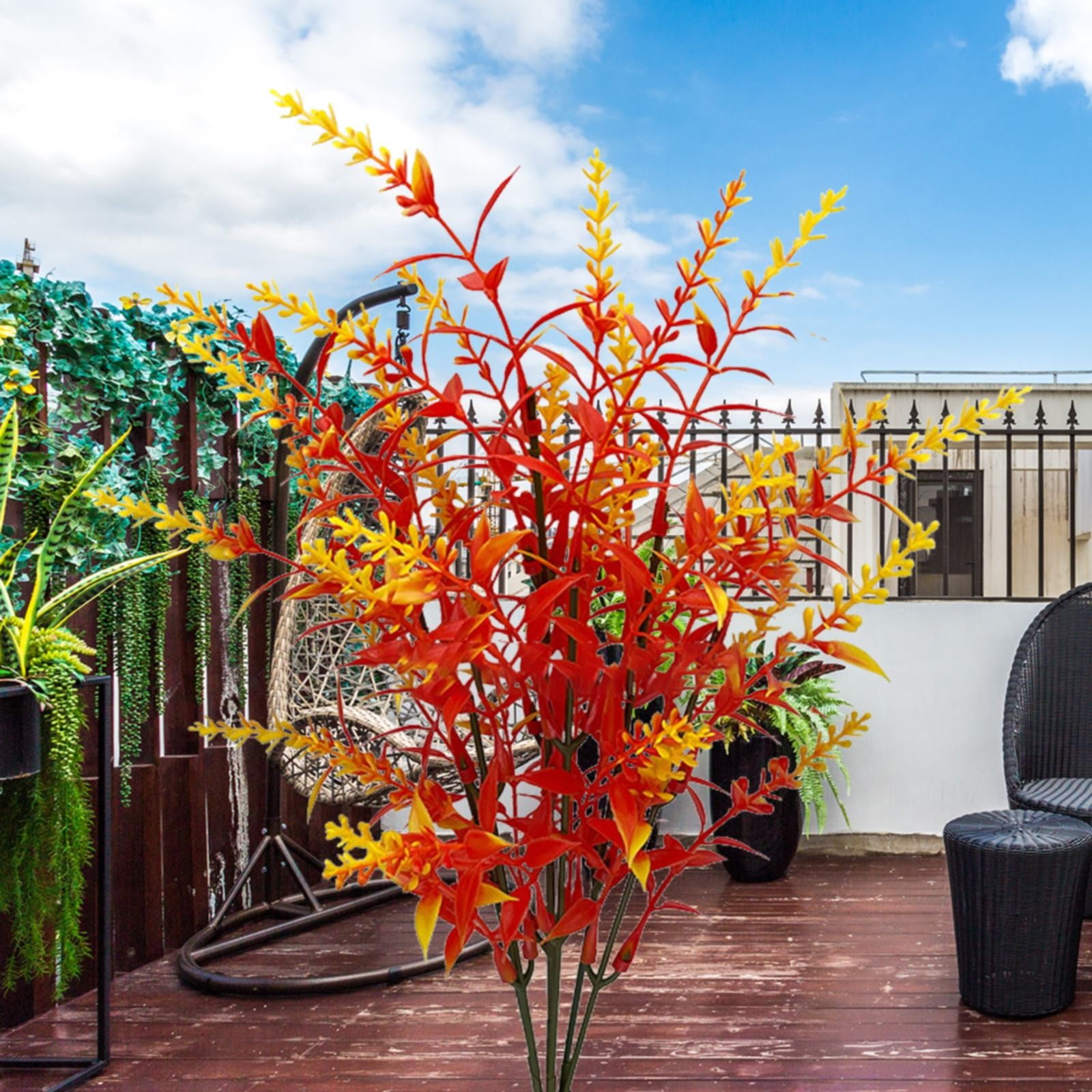 Long Boston Ferns Artificial Persian Rattan, Tropical Bushes Faux ...