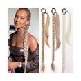 Long Braid Ponytail Extension with Elastic Band 34 Inches Natural ...