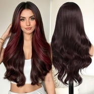 Byikun 70CM Gradient Red Party Wig - Long Curly Hair, Mixed Colors ...