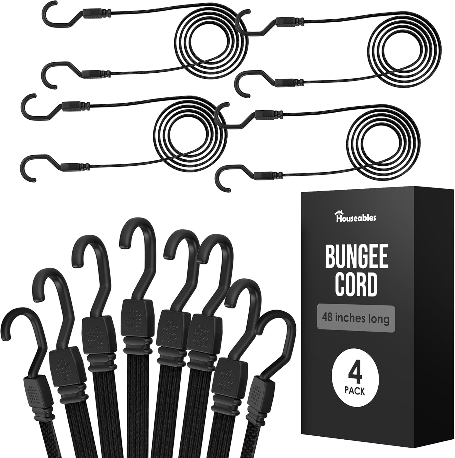 Long Bungee Cords with Hooks, Bungee Cords with Hooks, Rubber Straps ...