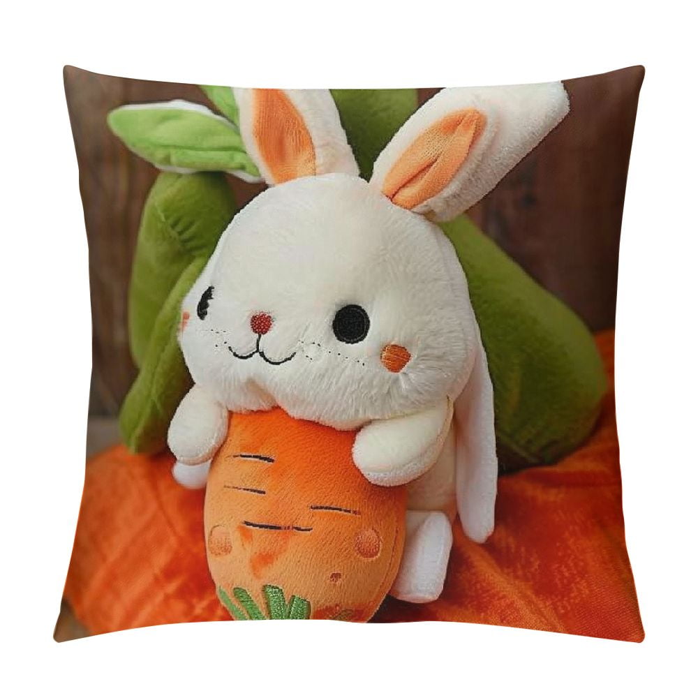 Long Bunny Plushie Body Pillow Cute Carrot Bunny Stuffed Animal Kawaii ...