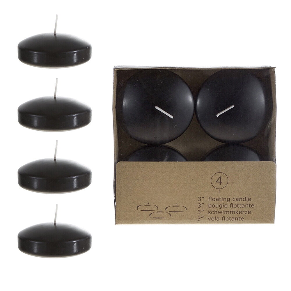 Long Burning Lead-free - Unscented 3" Floating Disc Candles - Black ...