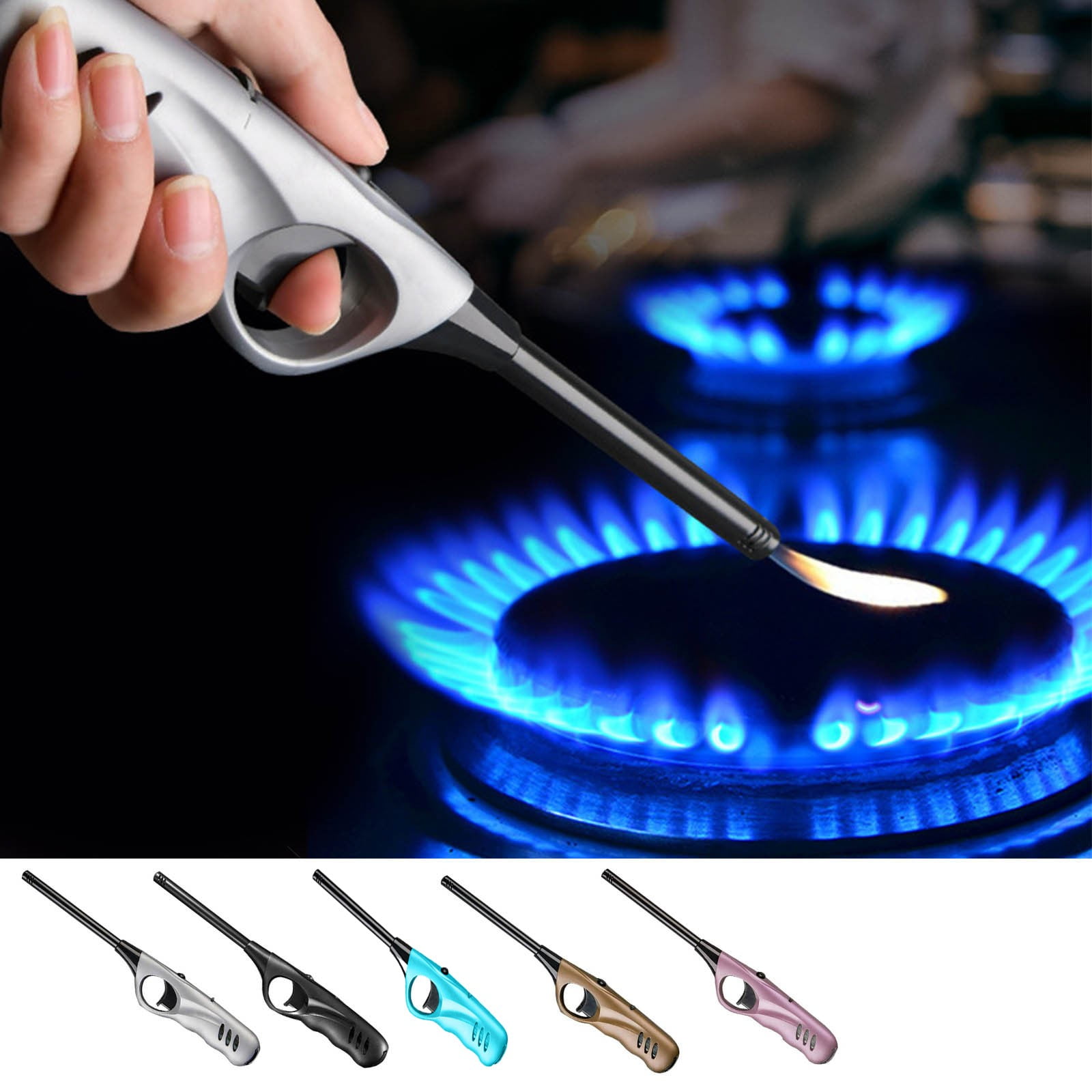 Long Candle Lighters, Butane Refillable Fire Lighters,Extended Metal ...