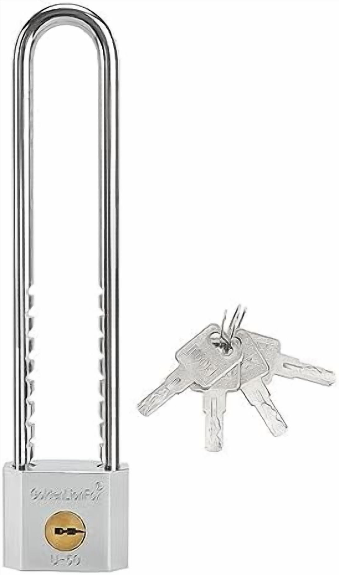 Long Chain Padlock - Door Lock - Small U-Shaped Lock - 2-Inch Solid ...