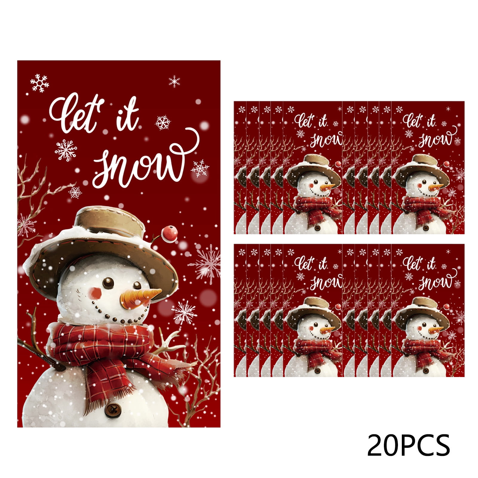 Long Christmas Snowman Paper Napkins 20 Pack, Double Sided Printed ...