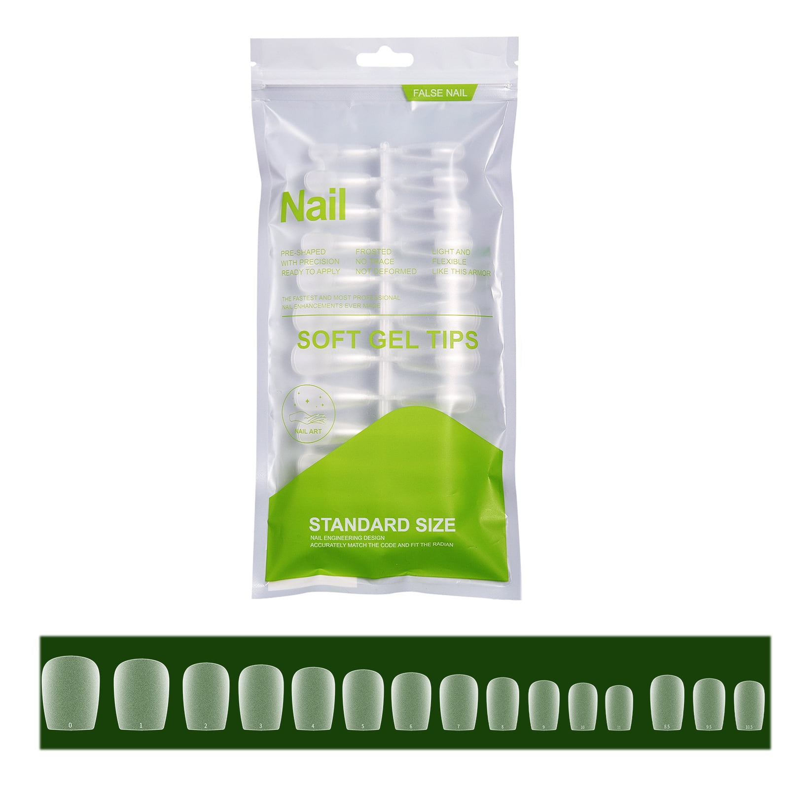 Long Coffin Fakes nails Tips, Acrylic Press on nails Clear Artificial ...
