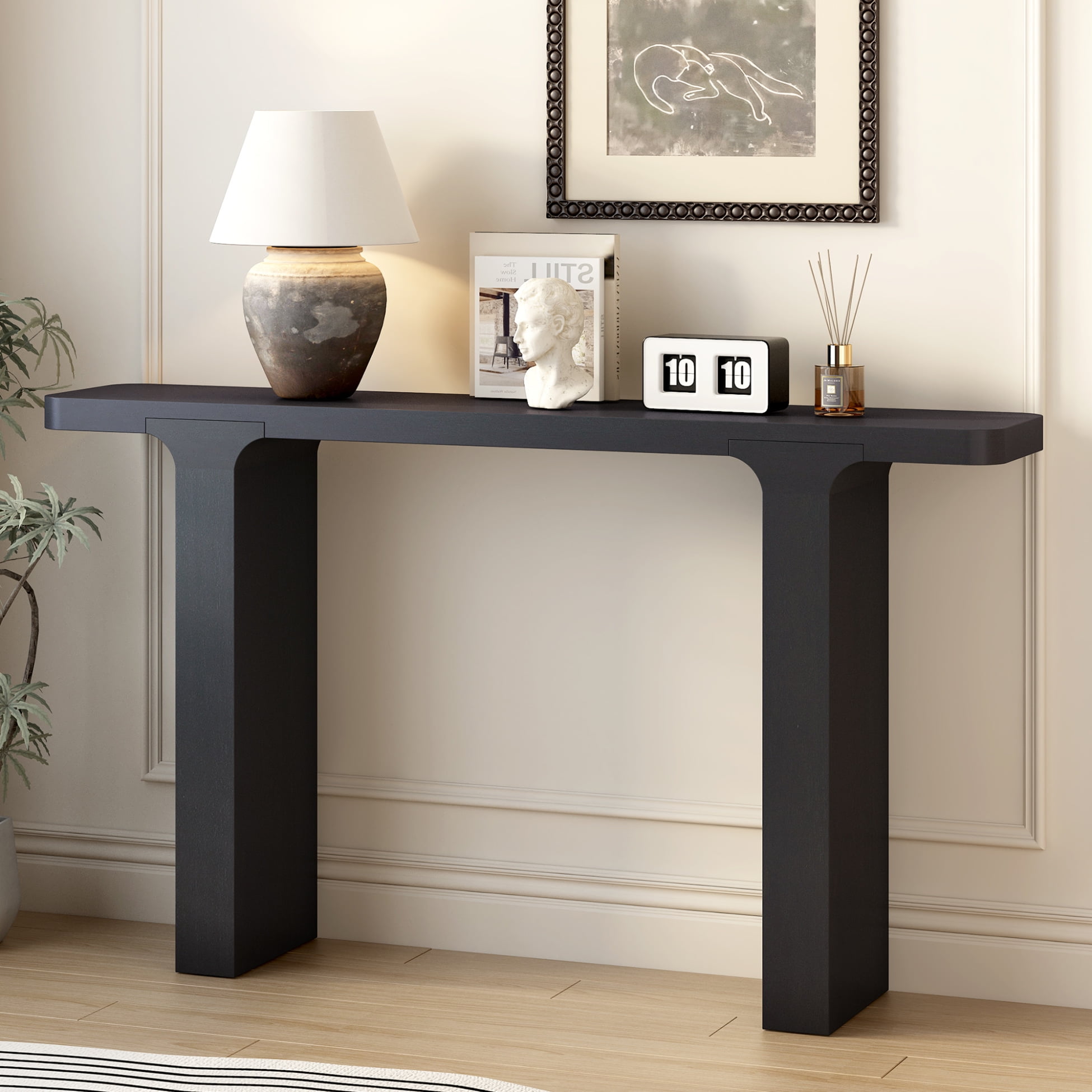 Modern Narrow Console Table, Solid Wood Entryway Hallway Furniture with ...