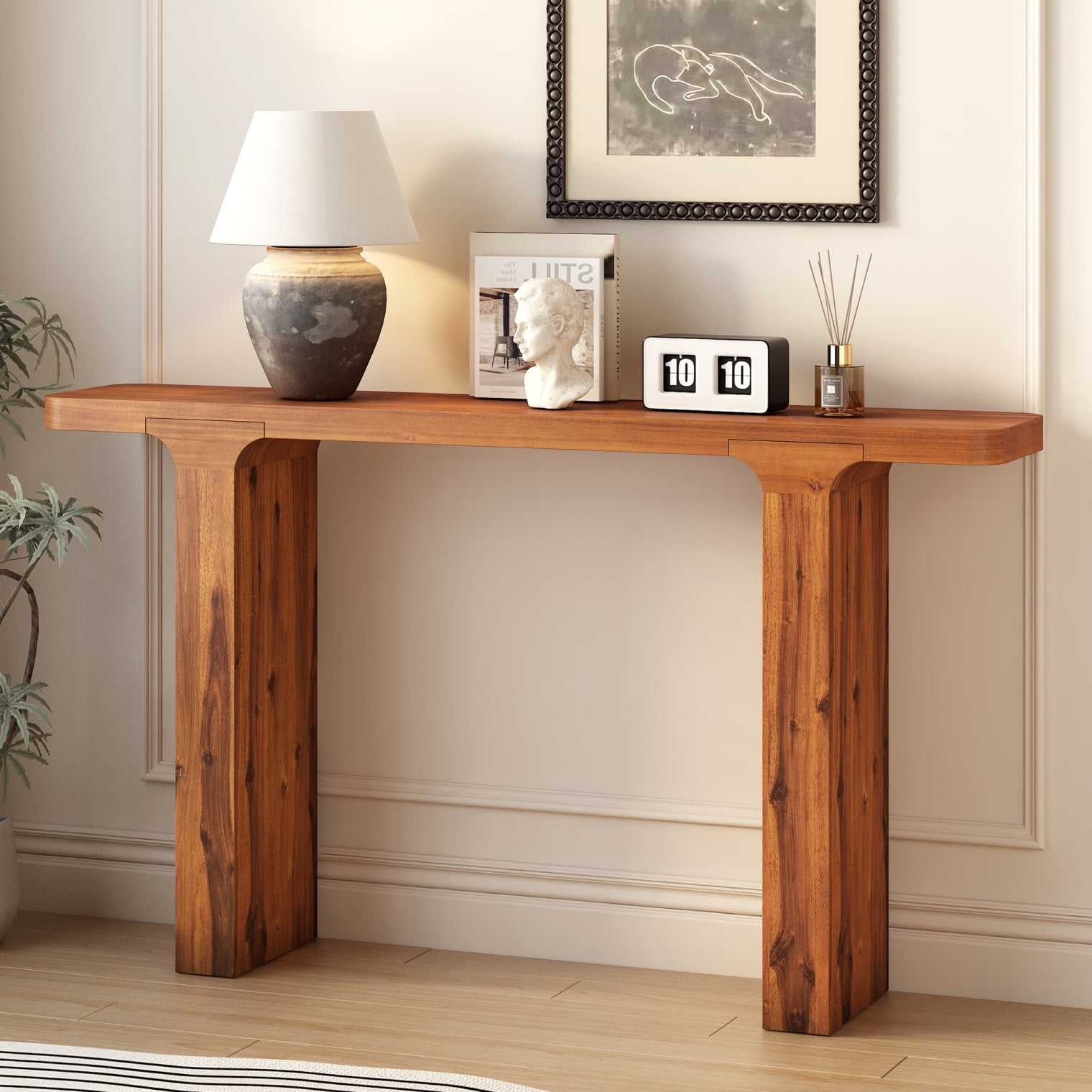 Long Console Table, Entryway Table Narrow Wood Accent Tables, Modern ...