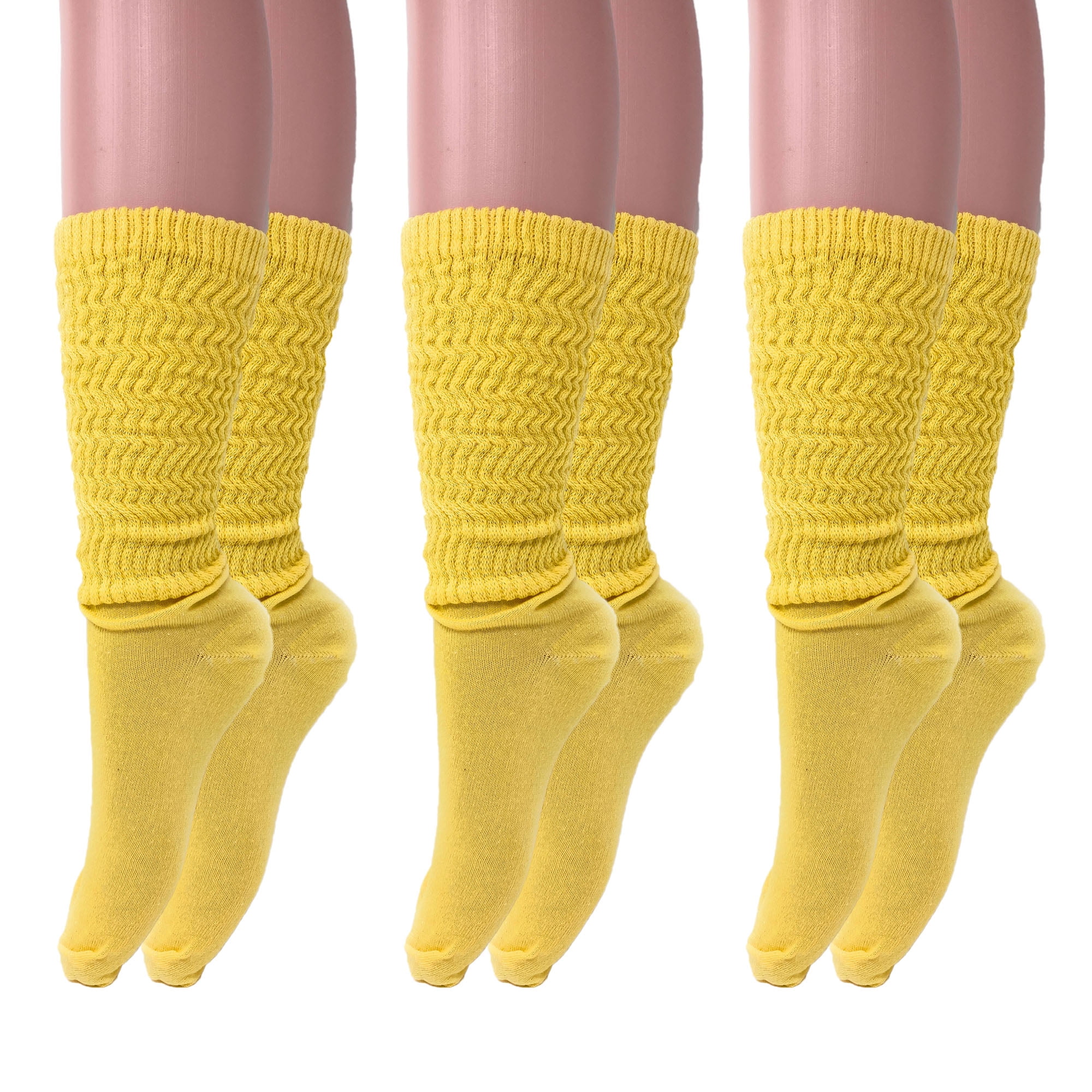 Long Cotton Lightweight Slouch Socks 3 PAIRS Limone Boot Socks Size 9 ...