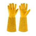 Long Cuff Leather Rose Pruning Gardening Gloves for Women and Men ...