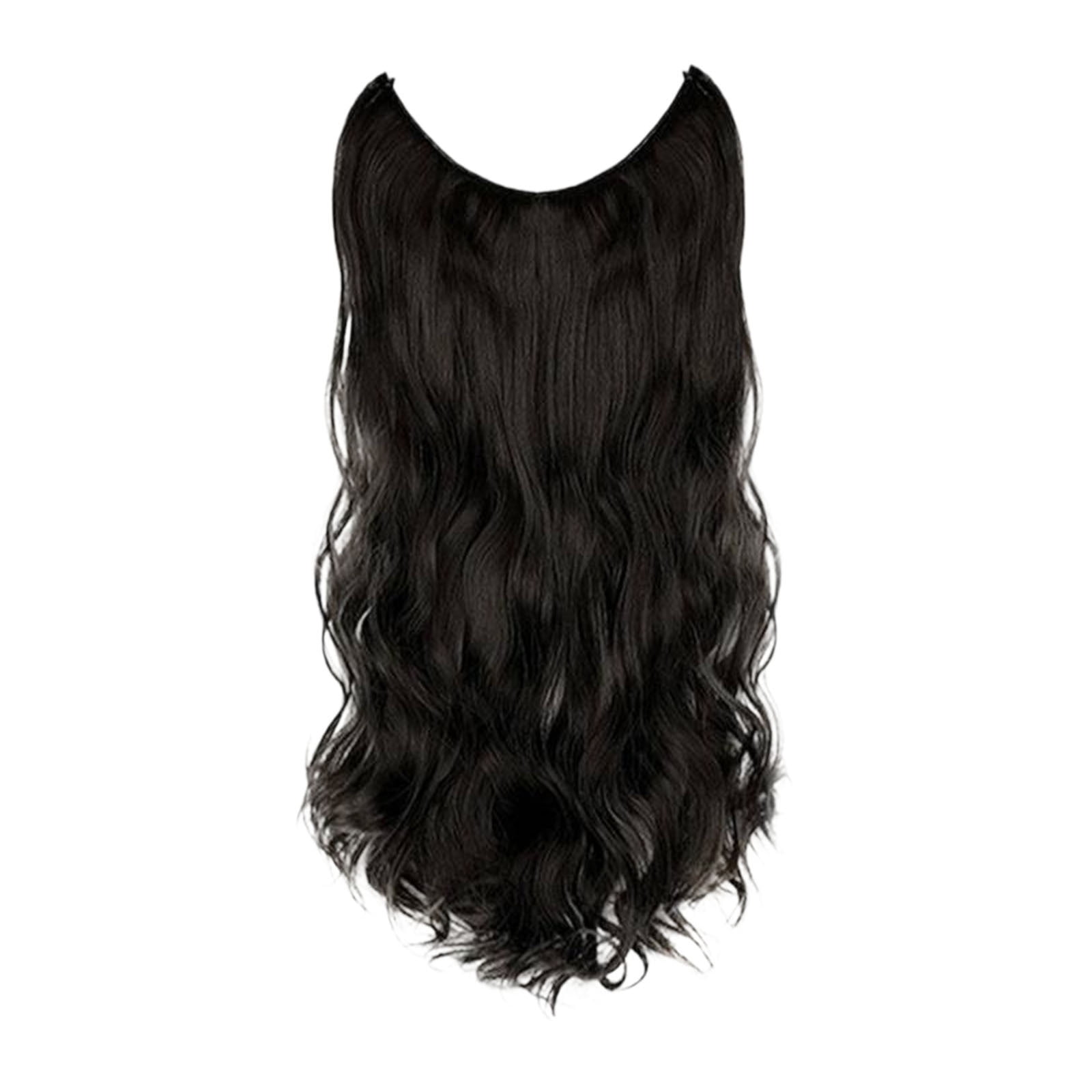 Long Curly Hair Extensions, Women's Clip-On Natural Shine Wig, Soft ...