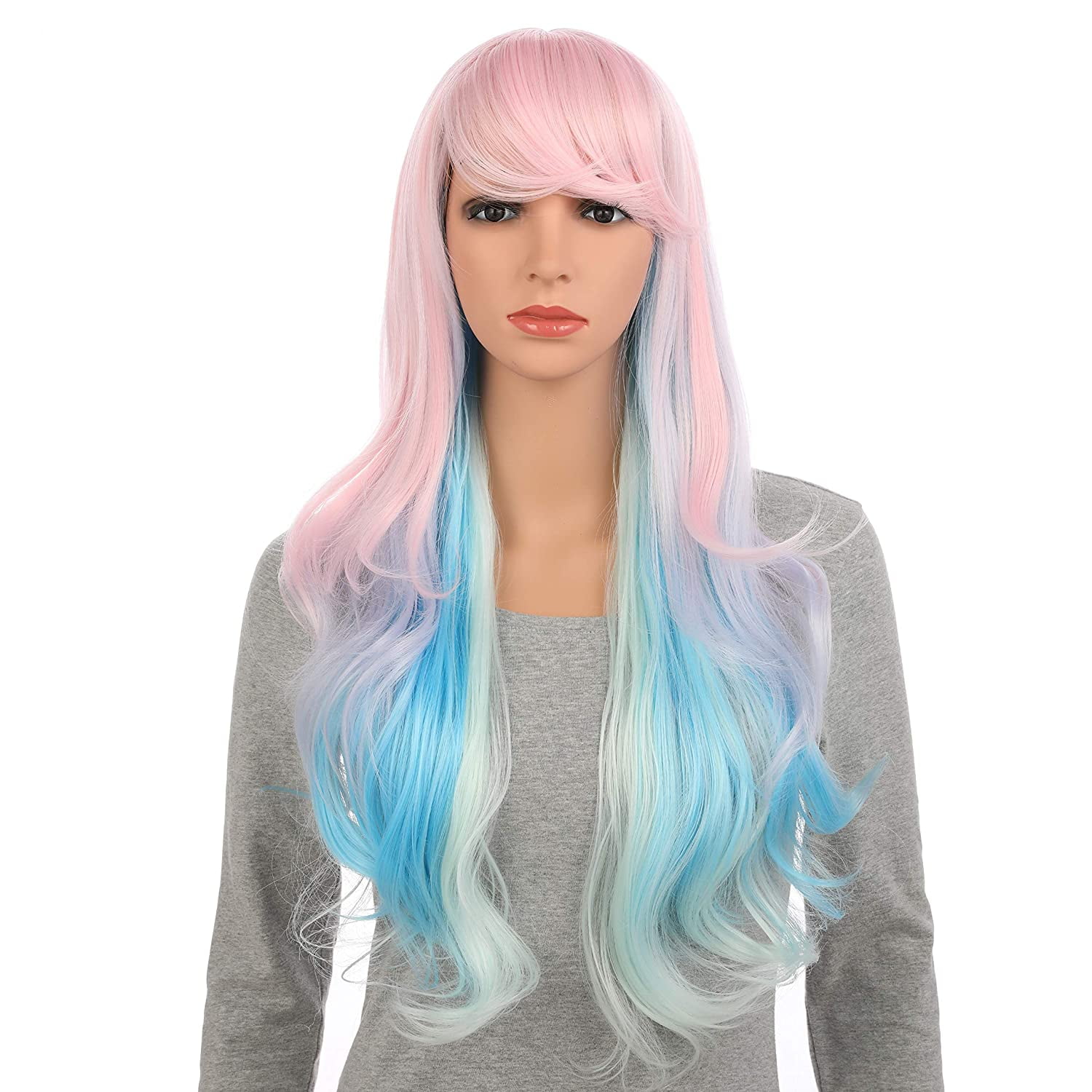 Long Curly Multi-Color Colorful Hair Full Wigs - Charming Lolita ...
