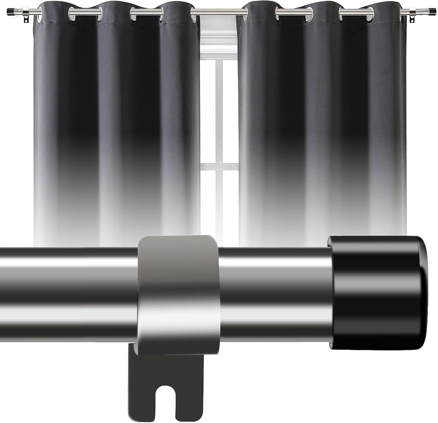 Long Curtain Rods for Windows 30 to 144 Inch - 1 Inch Outdoor Curtain ...