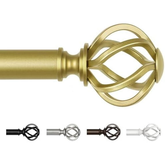 Long Curtain Rods for Windows 66 to 120 Inch, 7/8 Inch Heavy Duty ...