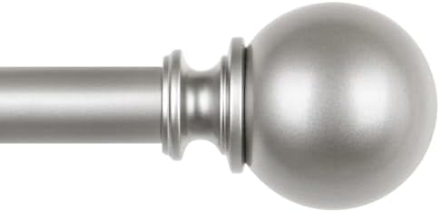Long Curtain Rods for Windows 66 to 120 Inches (5.5-10ft), Silver Heavy ...