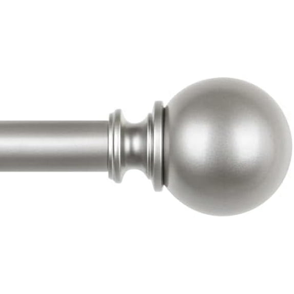 Long Curtain Rods for Windows 66 to 120 Inches (5.5-10ft), Silver Heavy ...