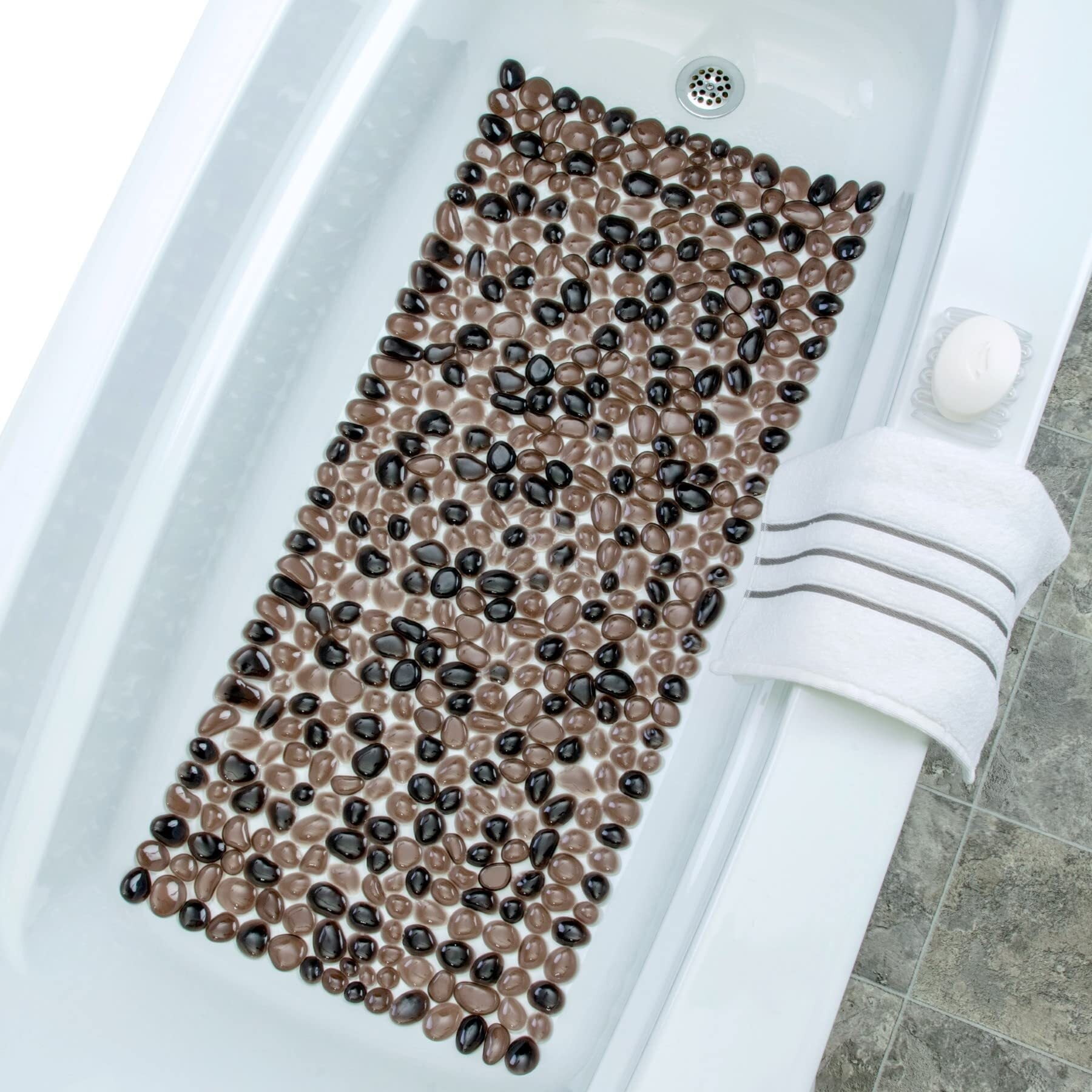 Long Deep Foot Massager Bath Tub & Shower Mat 38x17 | Non-Slip, 188 ...