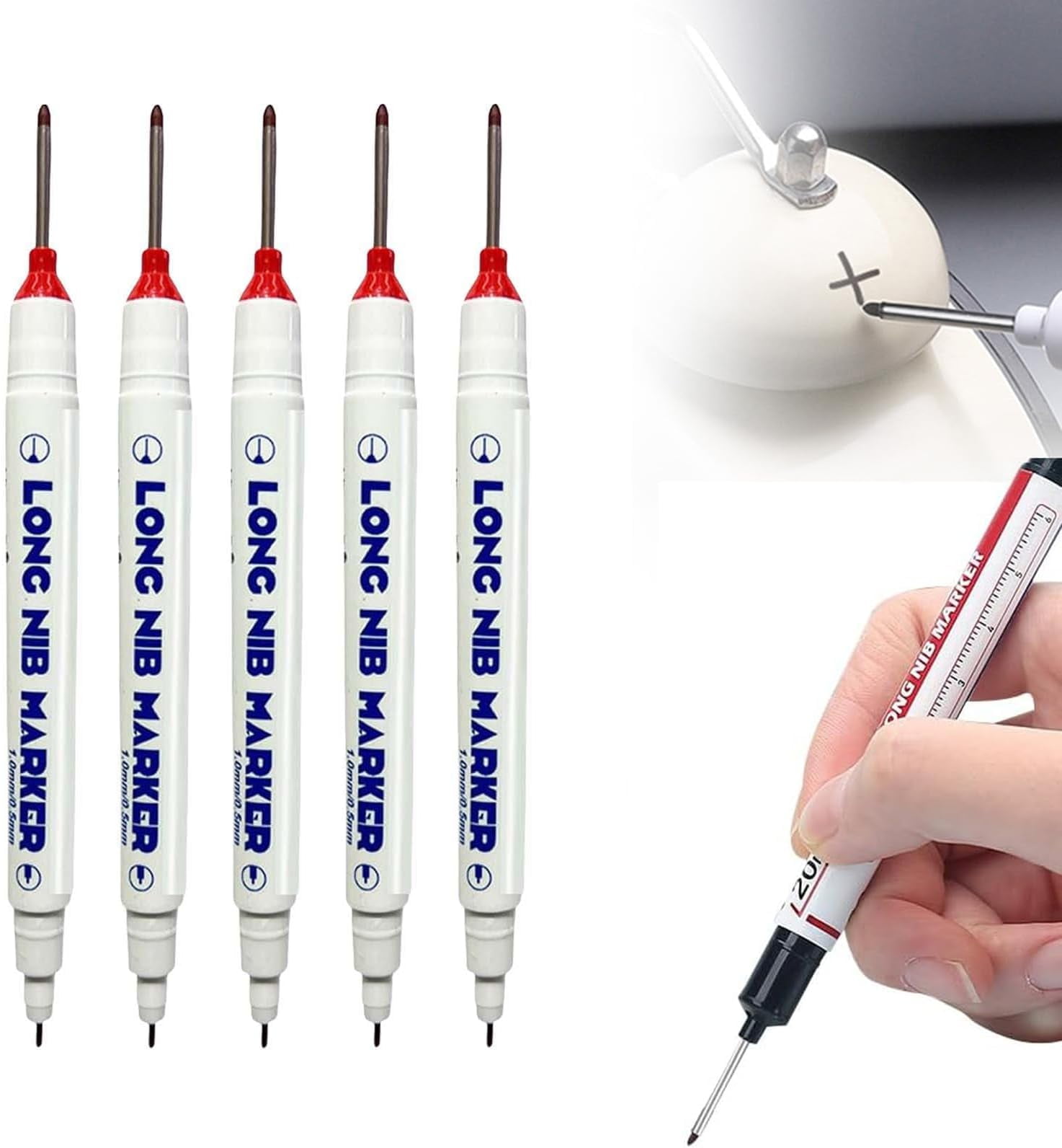 Long Deep Hole Marker Pens, 2025 Quick-dry Long Nib Marker,Permanent ...