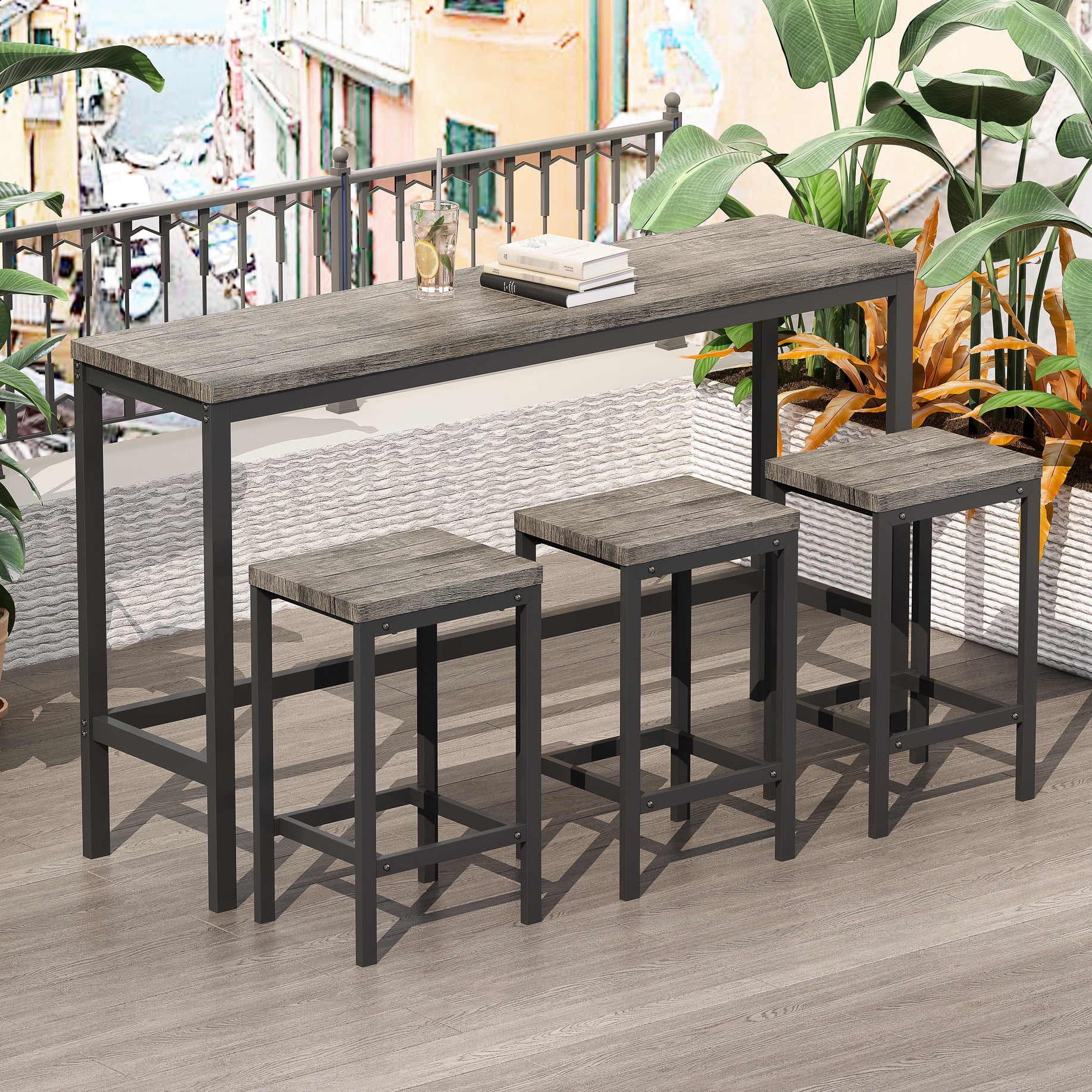 Long Dining Table and Stools | Suitable for Living and Dining | Stable ...