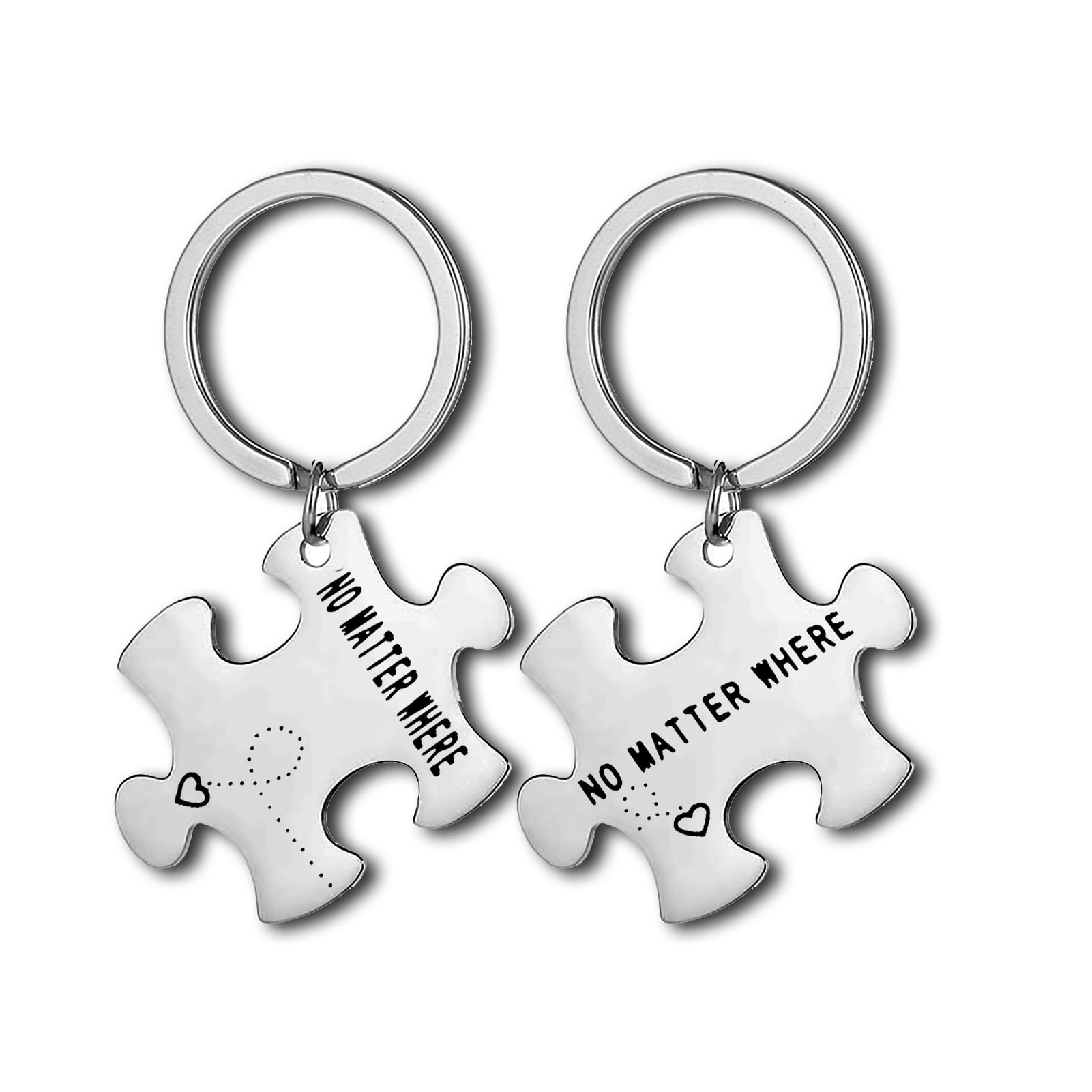 Long Distance Couple Gift Best Friends Gift Keychain No Matter Where Keychain Set of 2 Stainless ...