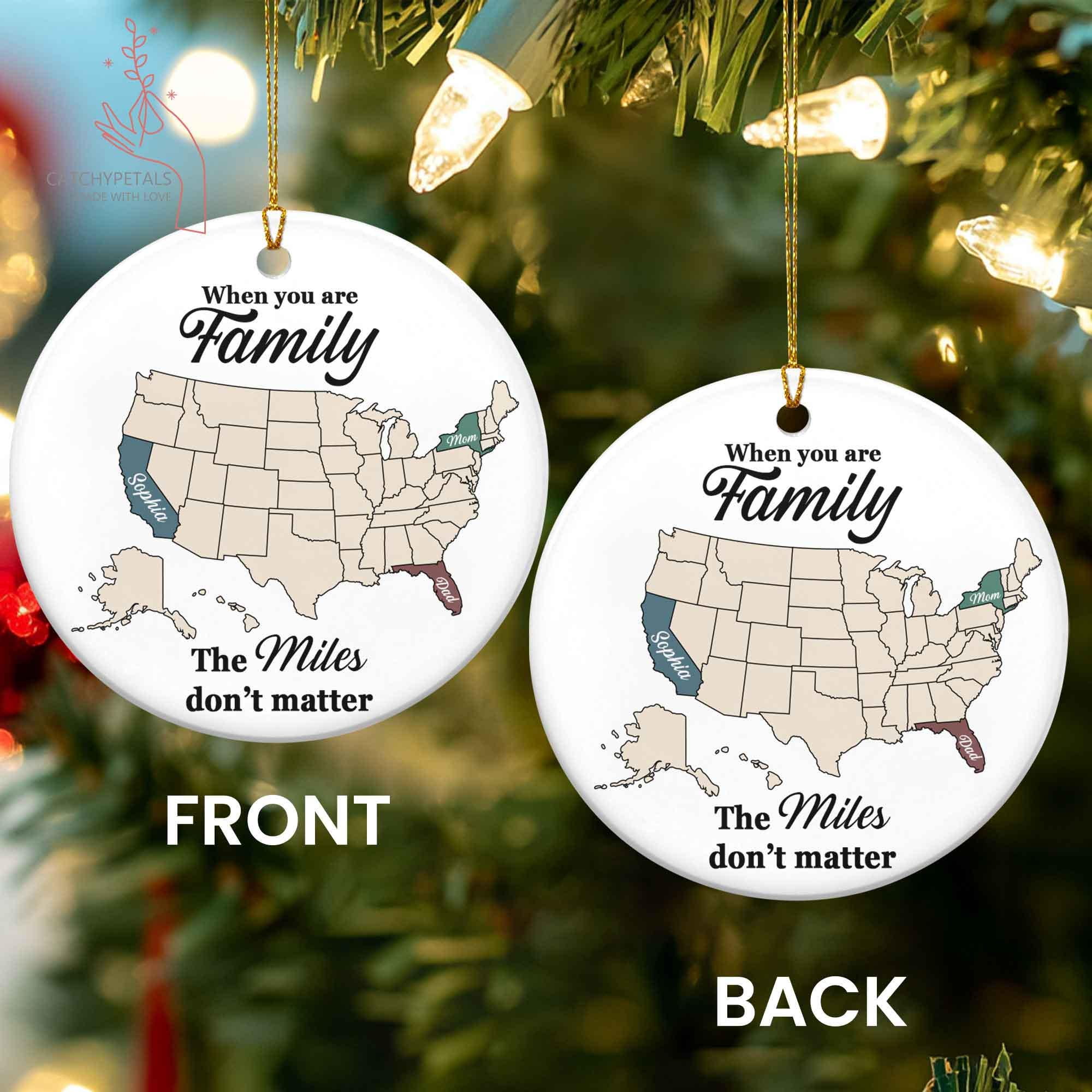 Long Distance Gift, Family Christmas Ornament 2025, Family Love Knows ...