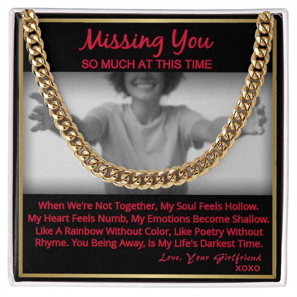 Long Distance Relationship Gift For Boyfriend Missing You, Cuban Link ...